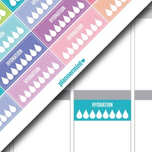 Hydration Tracker Stickers - Fillable - Erin Condren Life Planner ...