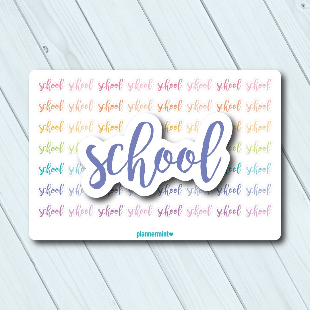 School Planner Stickers: Word Outline, Matte or Glossy - Etsy