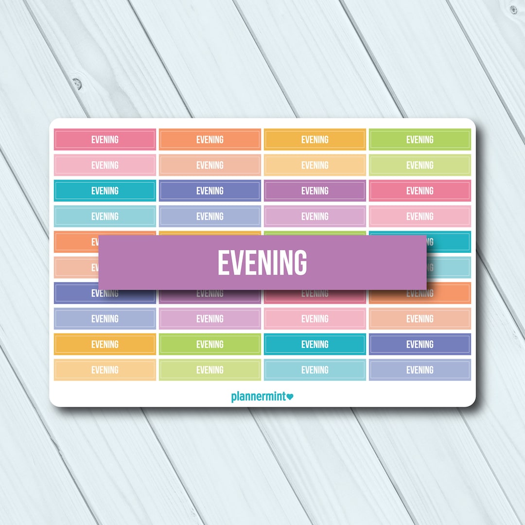 Evening Header Planner Stickers: Matte or Glossy - Etsy