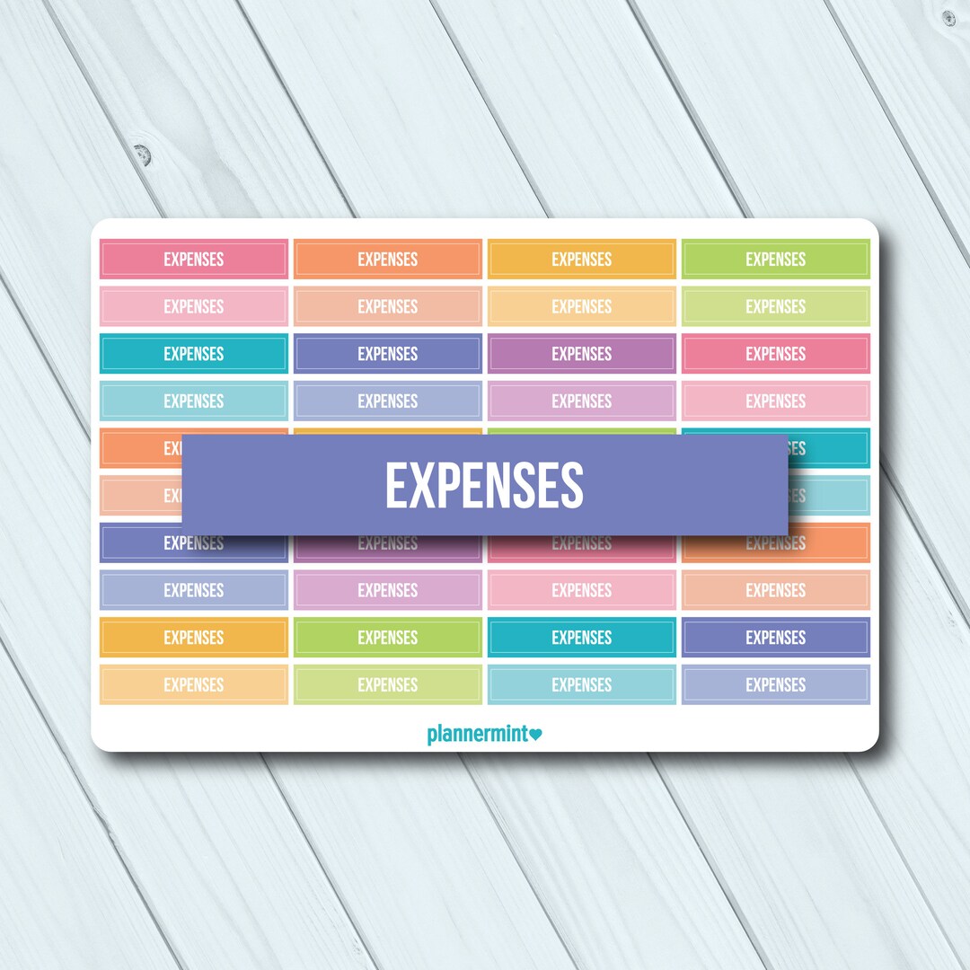 Expenses Header Planner Stickers: Finance Tracker, Vertical Layout - Etsy