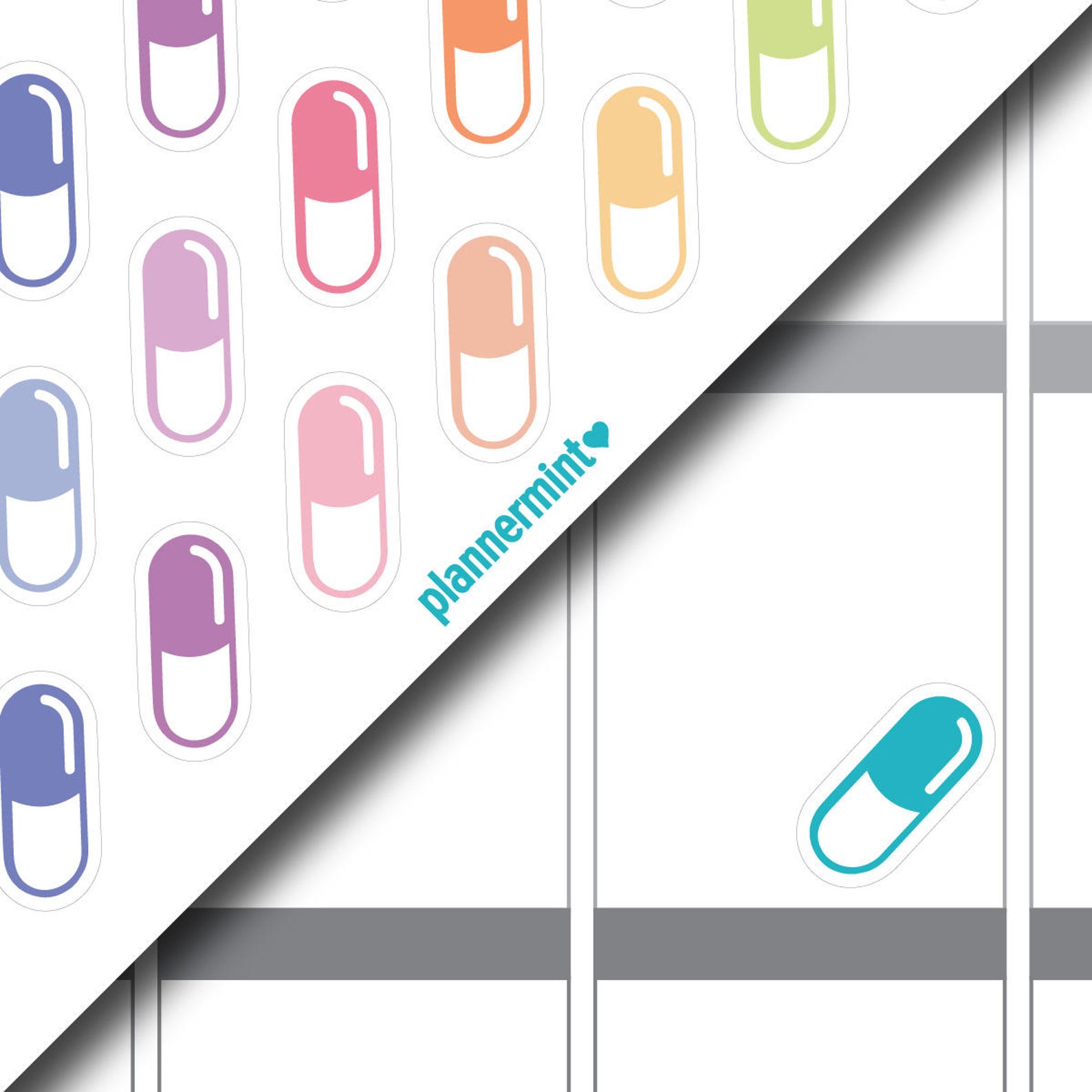 Pill Icon Planner Stickers: Medication & Vitamin Tracker (40 Ct) - Etsy