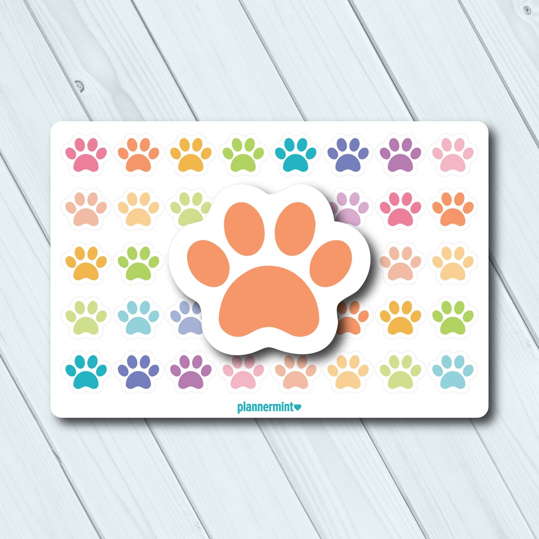 Paw Print Planner Stickers: Pet Appointments, Colorful Icons - Etsy