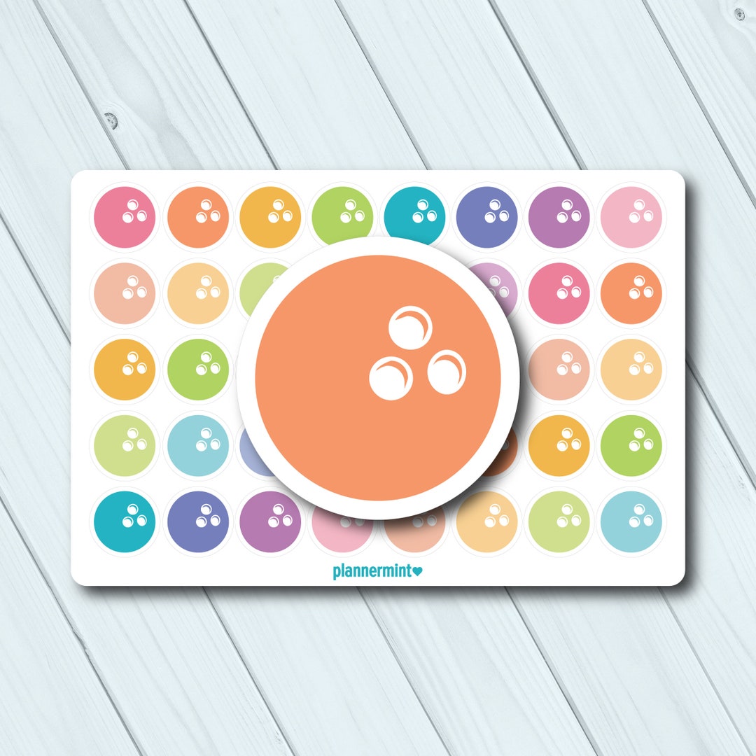 Bowling Ball Planner Stickers: League & Date Night (40 Matte or Glossy ...