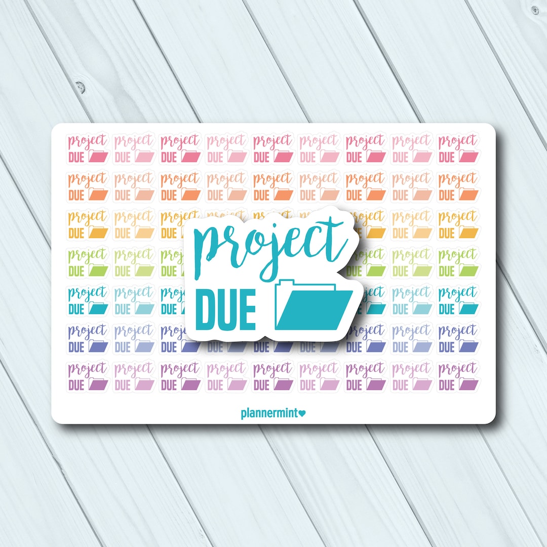 Project Due Planner Stickers: Script Word Reminders - Etsy