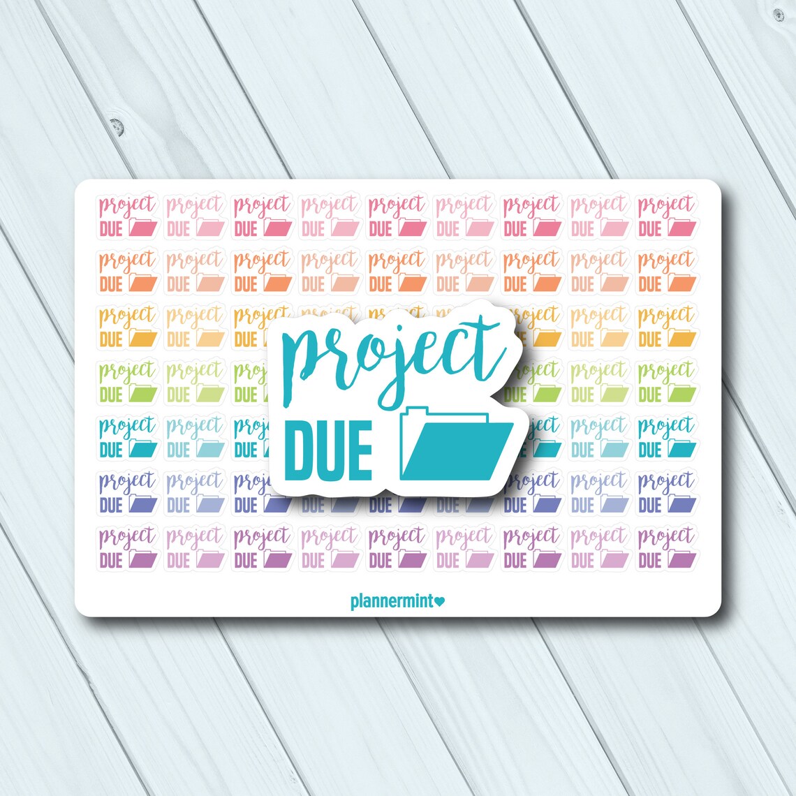 Project Due Planner Stickers: Script Word Reminders - Etsy