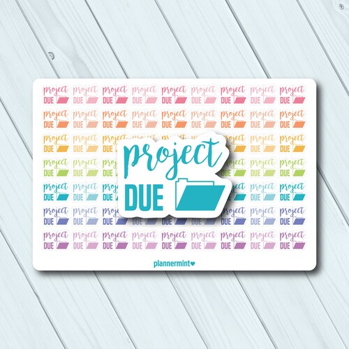 Project Due Planner Stickers Script Word Stickers Erin - Etsy