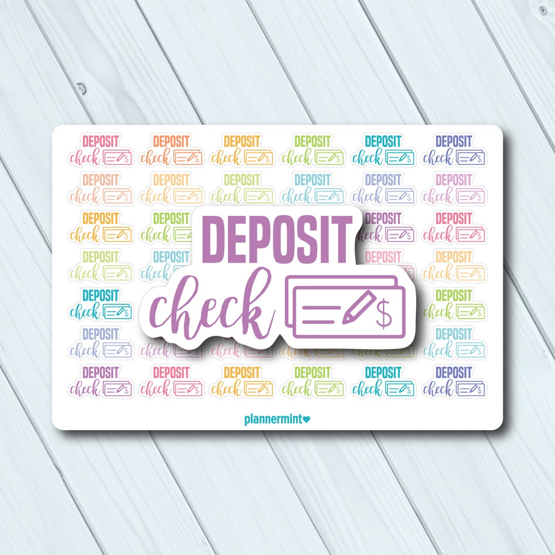 Deposit Check Planner Stickers - Paycheck - Payday - Word Stickers ...