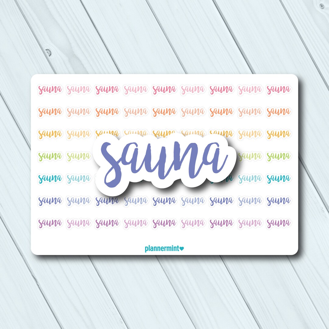 Sauna Planner Stickers - Word Outline - Erin Condren - Happy Planner ...
