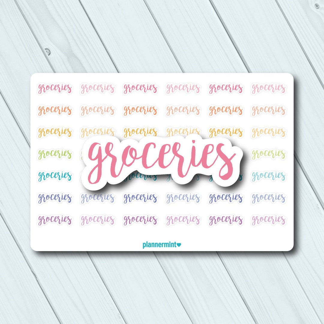 Groceries Planner Stickers: Food & Meal Planning (matte or Glossy) - Etsy