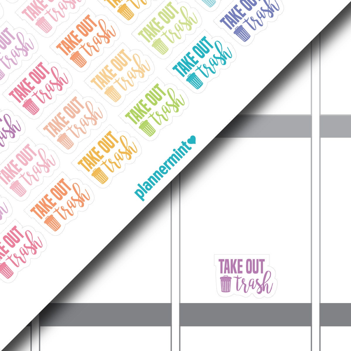 Take Out Trash Planner Stickers: Word Icon Stickers - Etsy