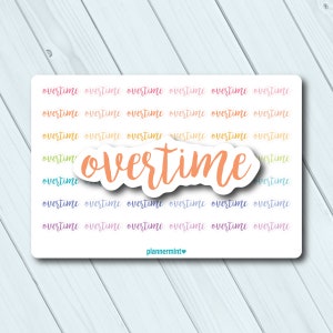 Overtime Planner Stickers: Work & Business (matte or Glossy) - Etsy