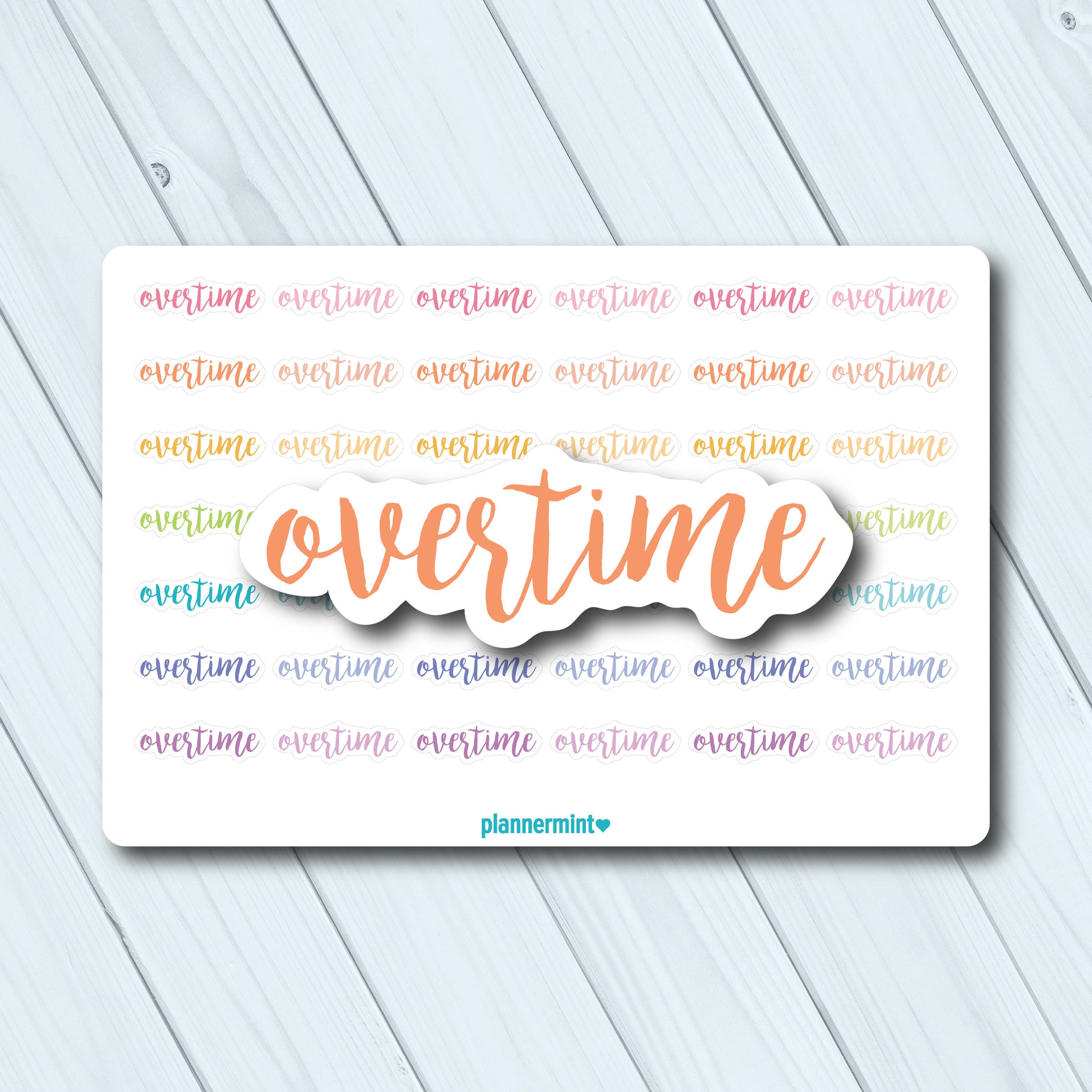 Overtime Planner Stickers: Work & Business (matte or Glossy) - Etsy