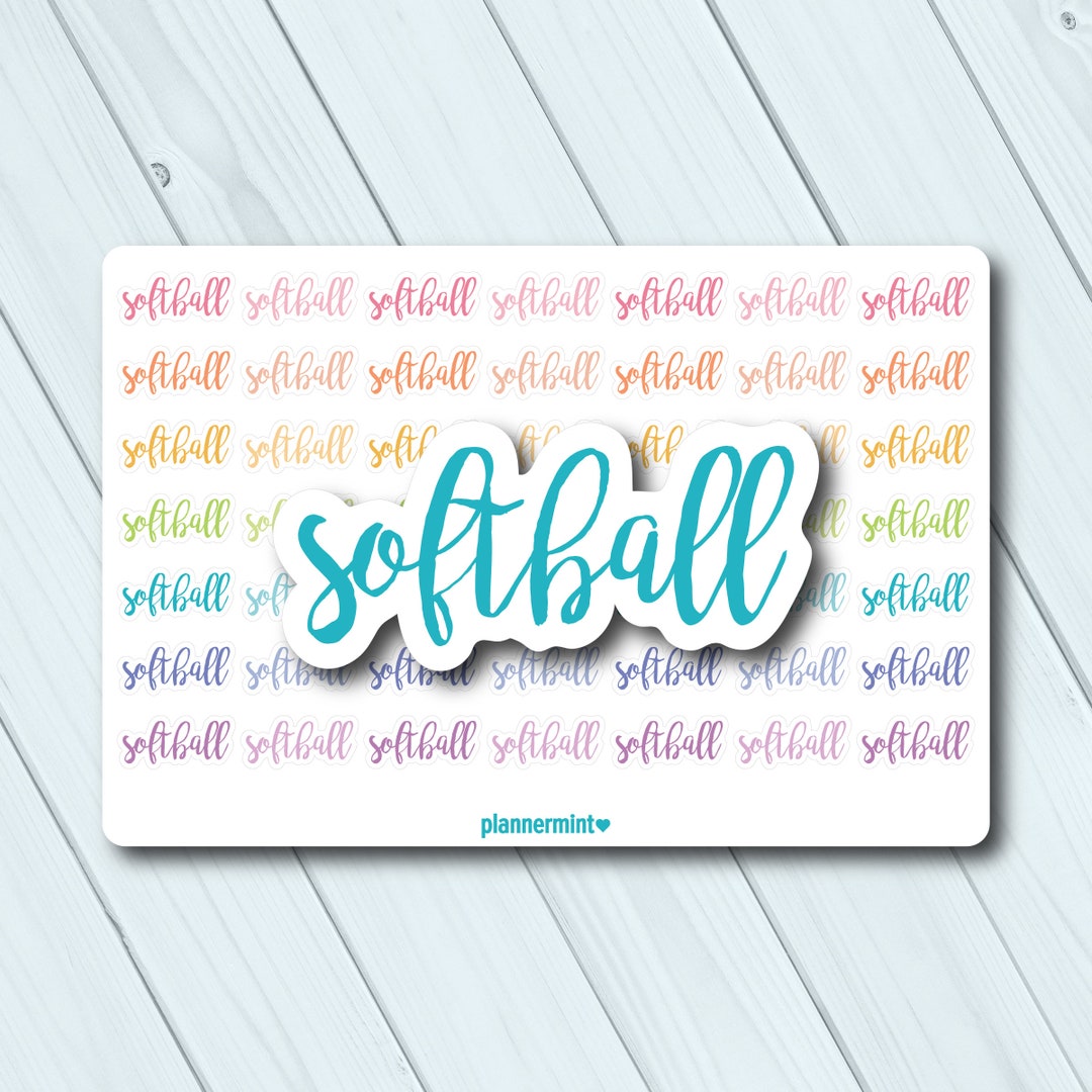 Softball Script Planner Stickers - Matte or Glossy - Etsy