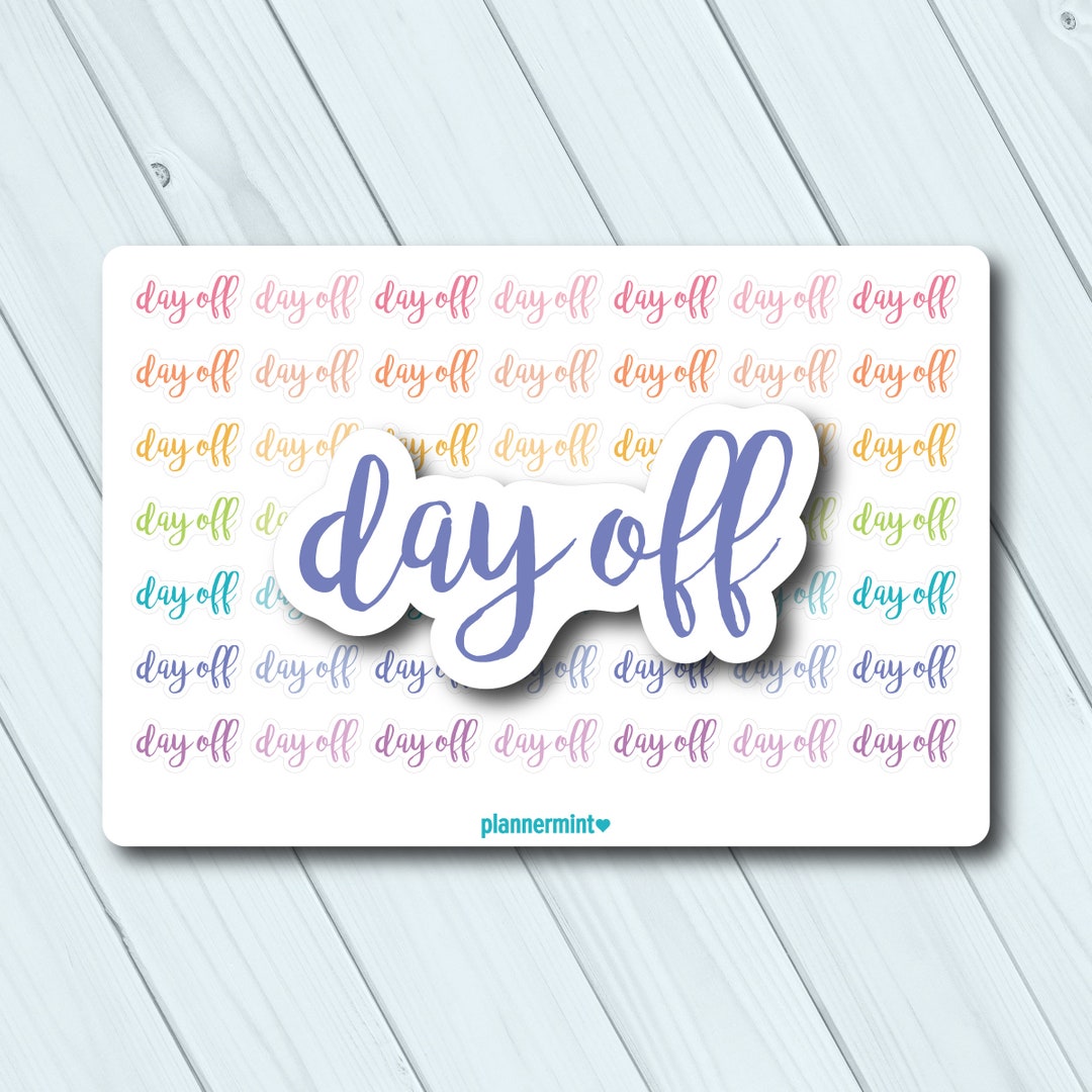 Day off Planner Stickers - Word Outline (matte or Glossy) - Etsy