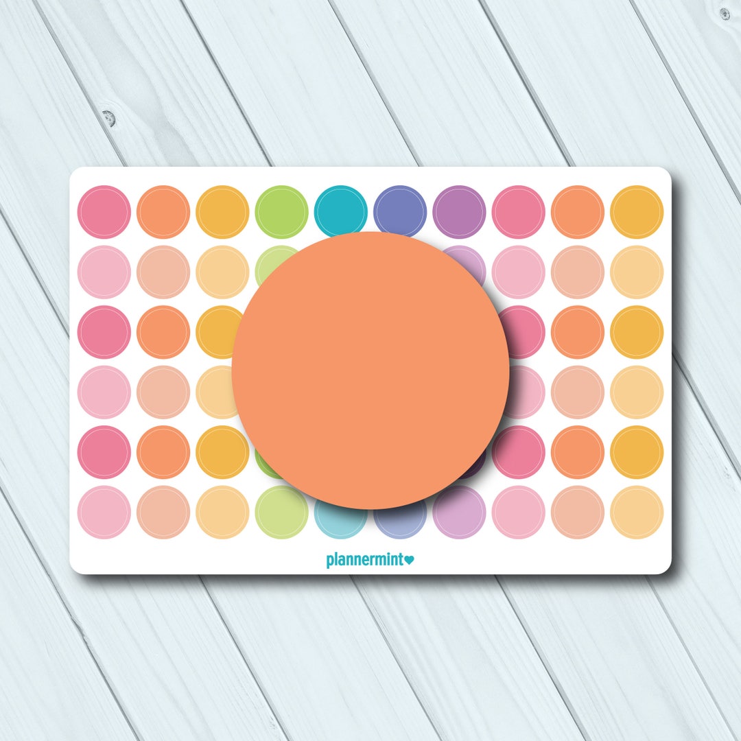 Dot Planner Stickers: .5" Circle Icons, Matte or Glossy - Etsy
