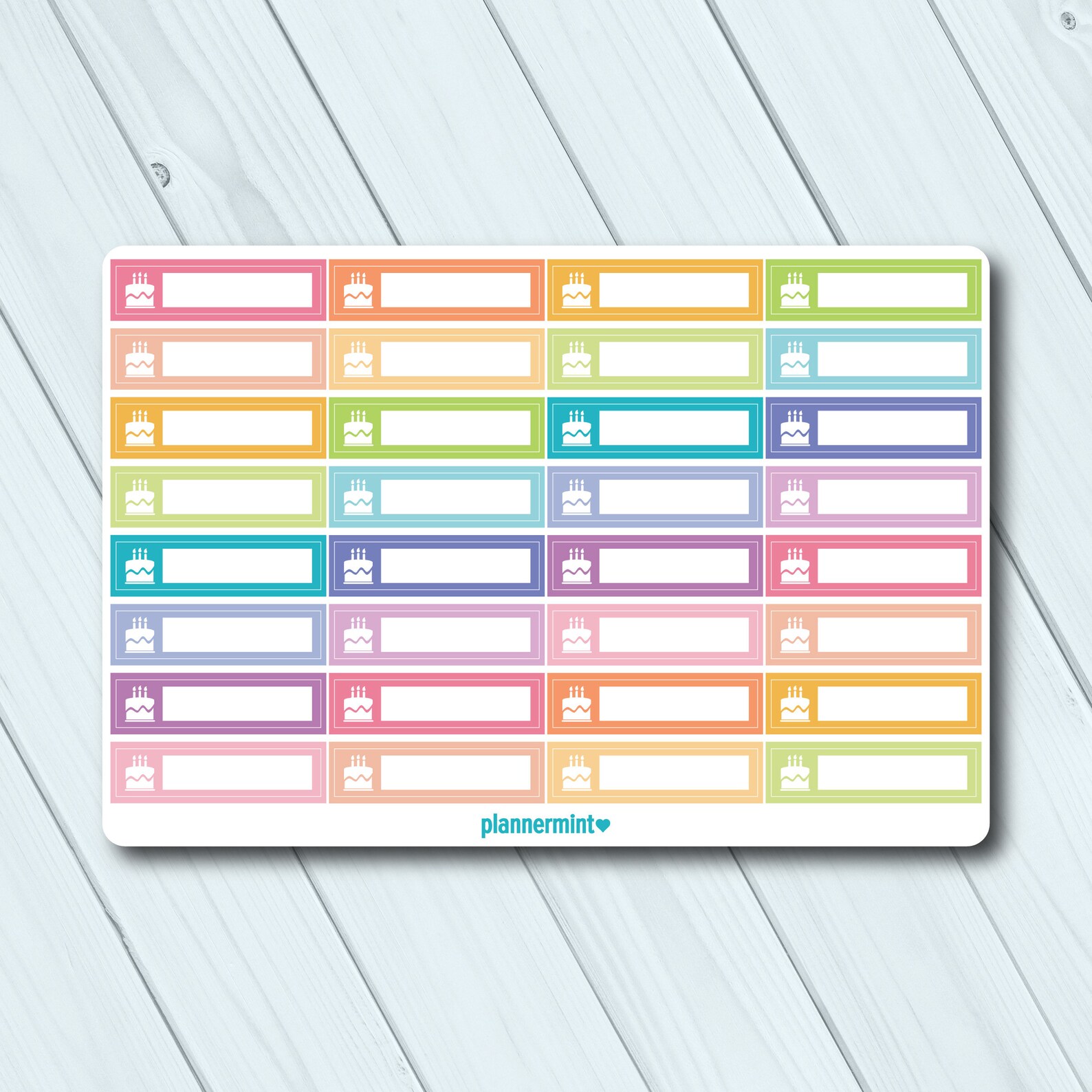 Birthday Cake Planner Stickers Fillable Tracker Erin | Etsy