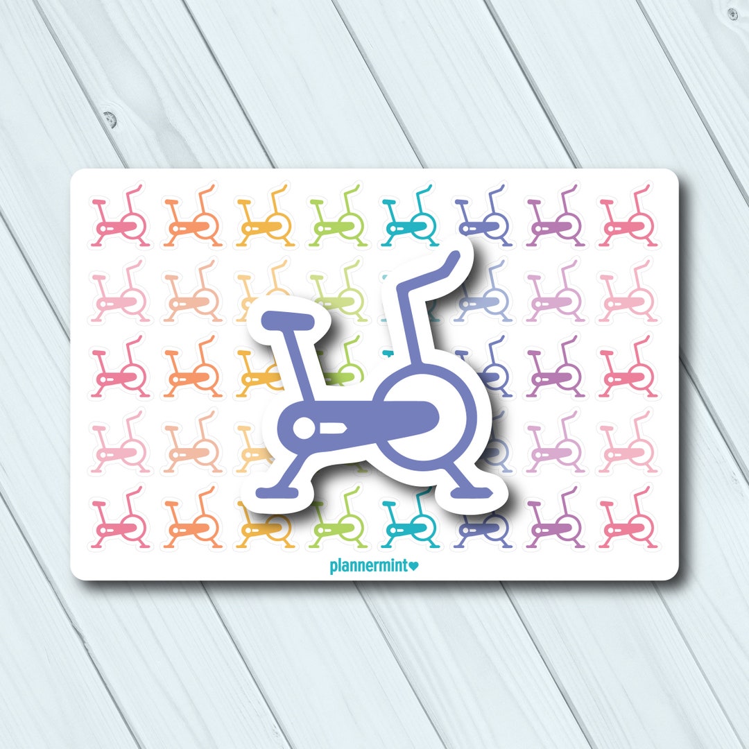 Spin Bike Planner Stickers: Fitness Icon Stickers - Etsy