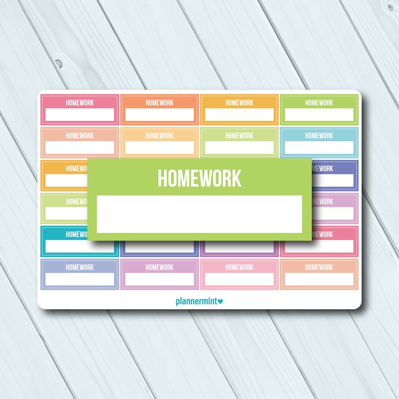Homework Planner Stickers Fillable Tracker Erin Condren | Etsy