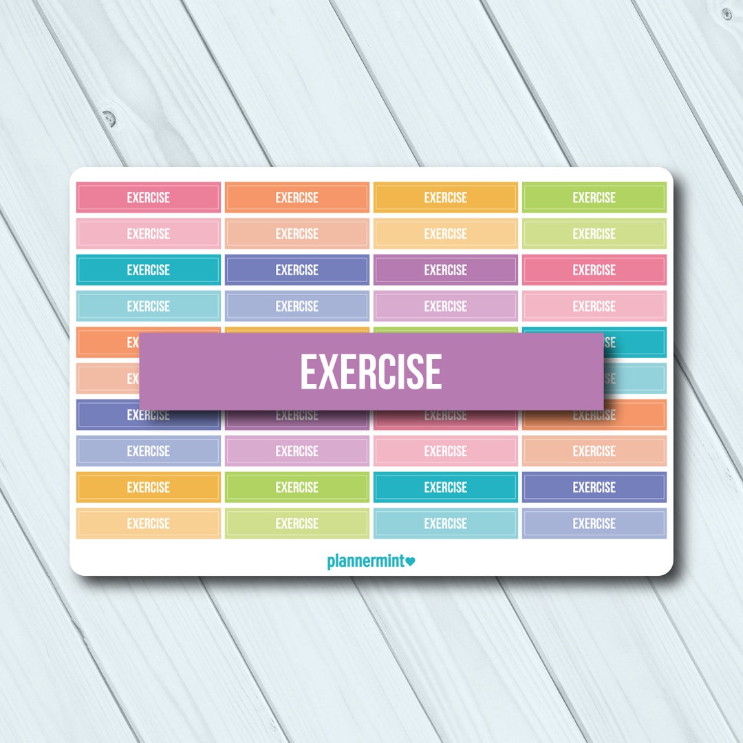 Exercise Header Stickers: Planner Decoration - Etsy