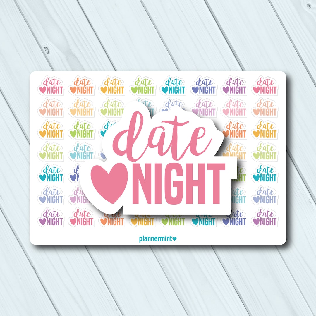 Date Night Planner Stickers: Word Outline, Matte or Glossy - Etsy