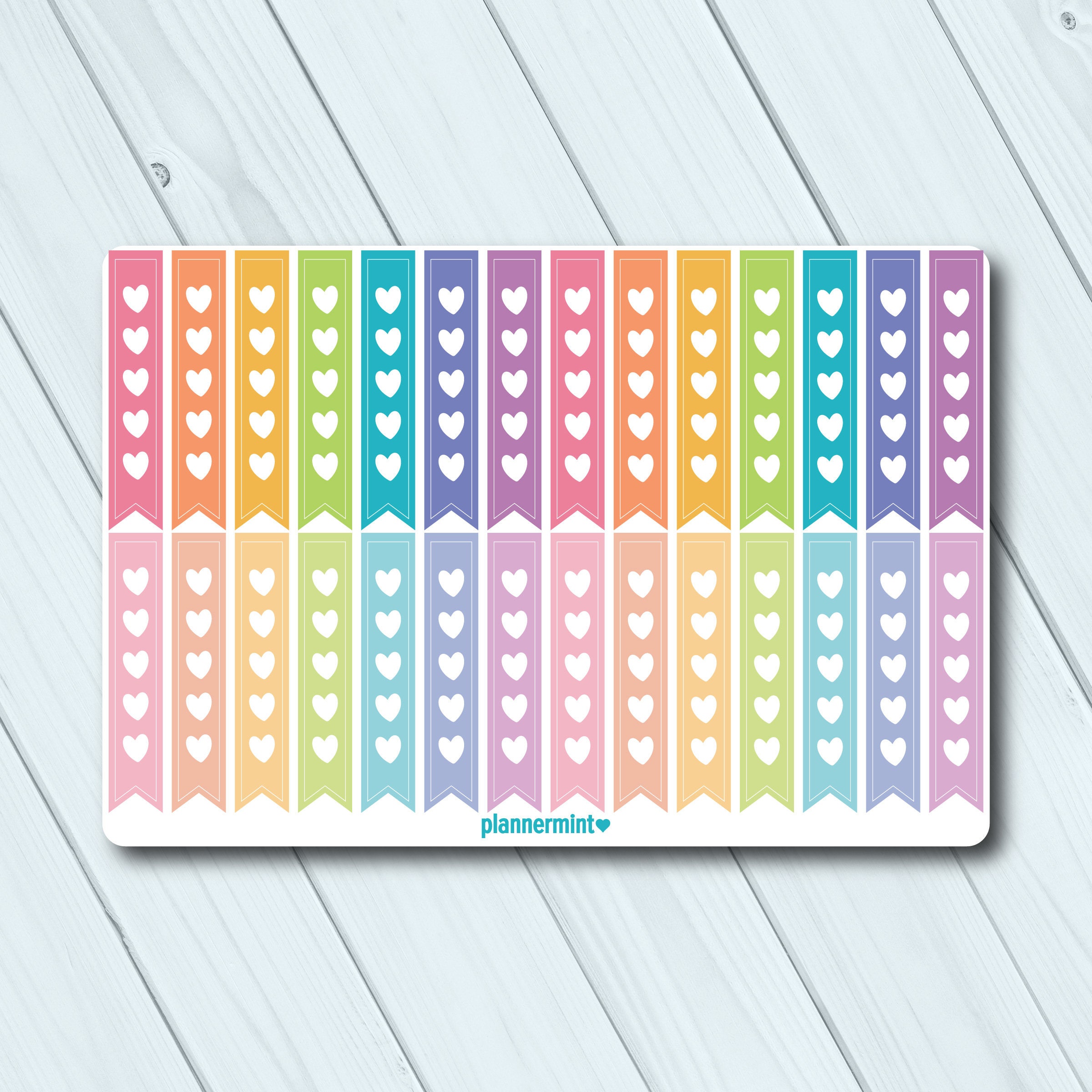 Heart Checklist Planner Stickers Long Flags Erin Condren - Etsy