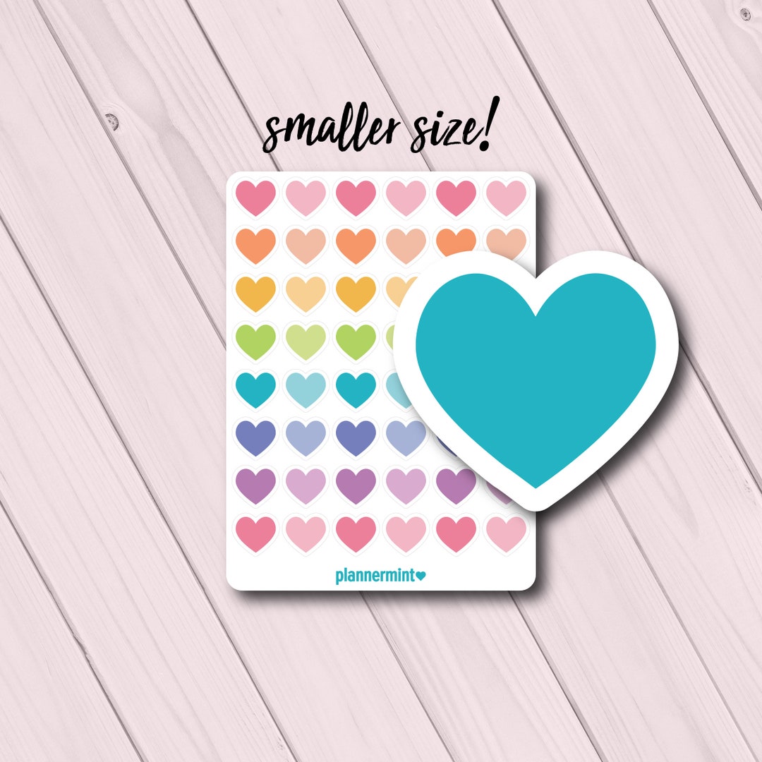 Mini Heart Planner Stickers: Functional Icon Stickers - Etsy