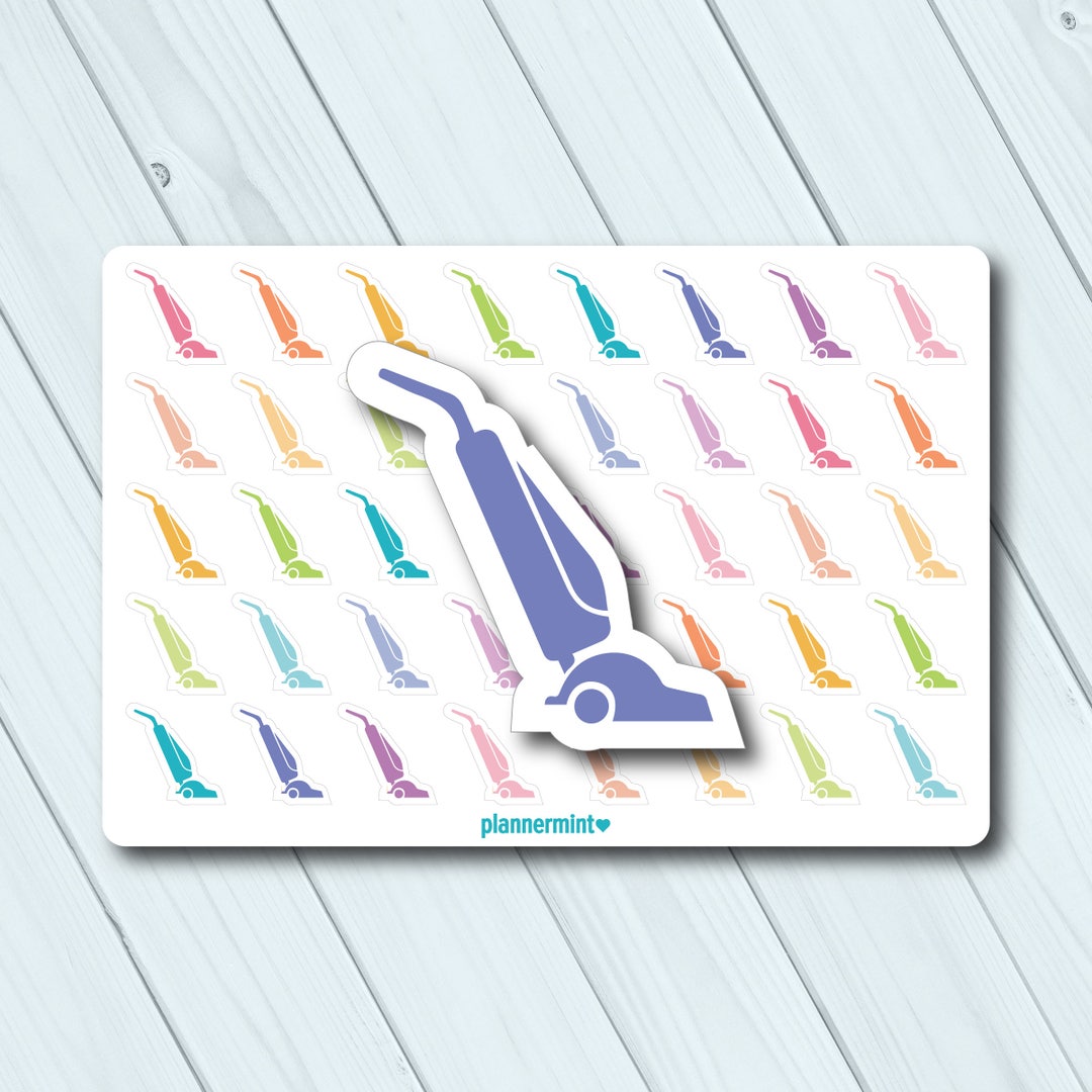 Vacuum Planner Stickers: Cleaning Icon Set (matte or Glossy) - Etsy