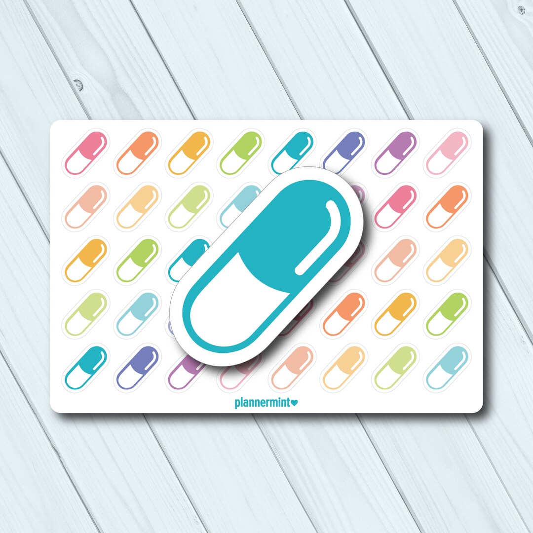 Pill Icon Planner Stickers: Medication & Vitamin Tracker (40 Ct) - Etsy