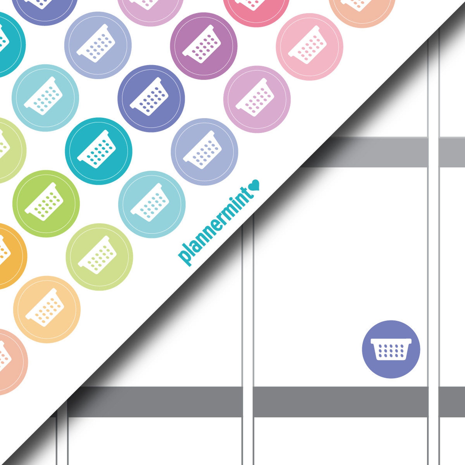 Laundry Basket Planner Stickers: Cleaning Dot Icons (60/sheet) - Etsy