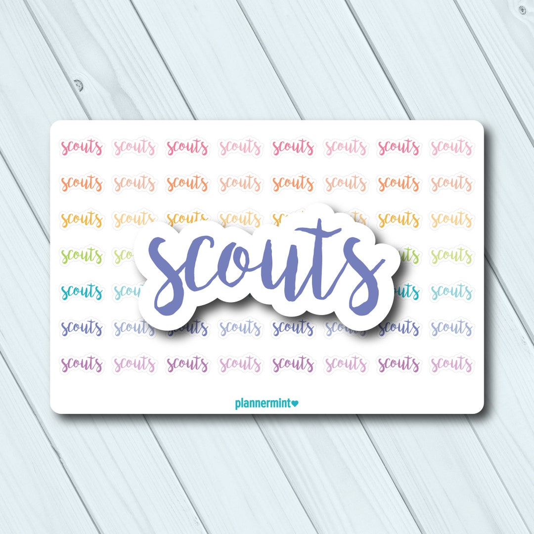 Scouts Word Outline Planner Stickers - Erin Condren, Happy Planner - Etsy