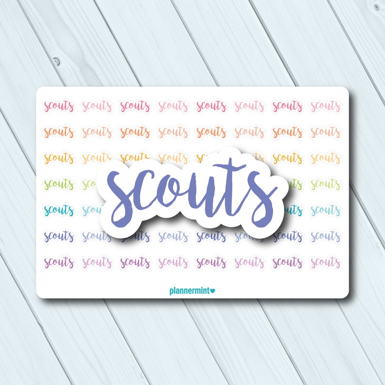 Scouts Word Outline Planner Stickers - Erin Condren, Happy Planner - Etsy