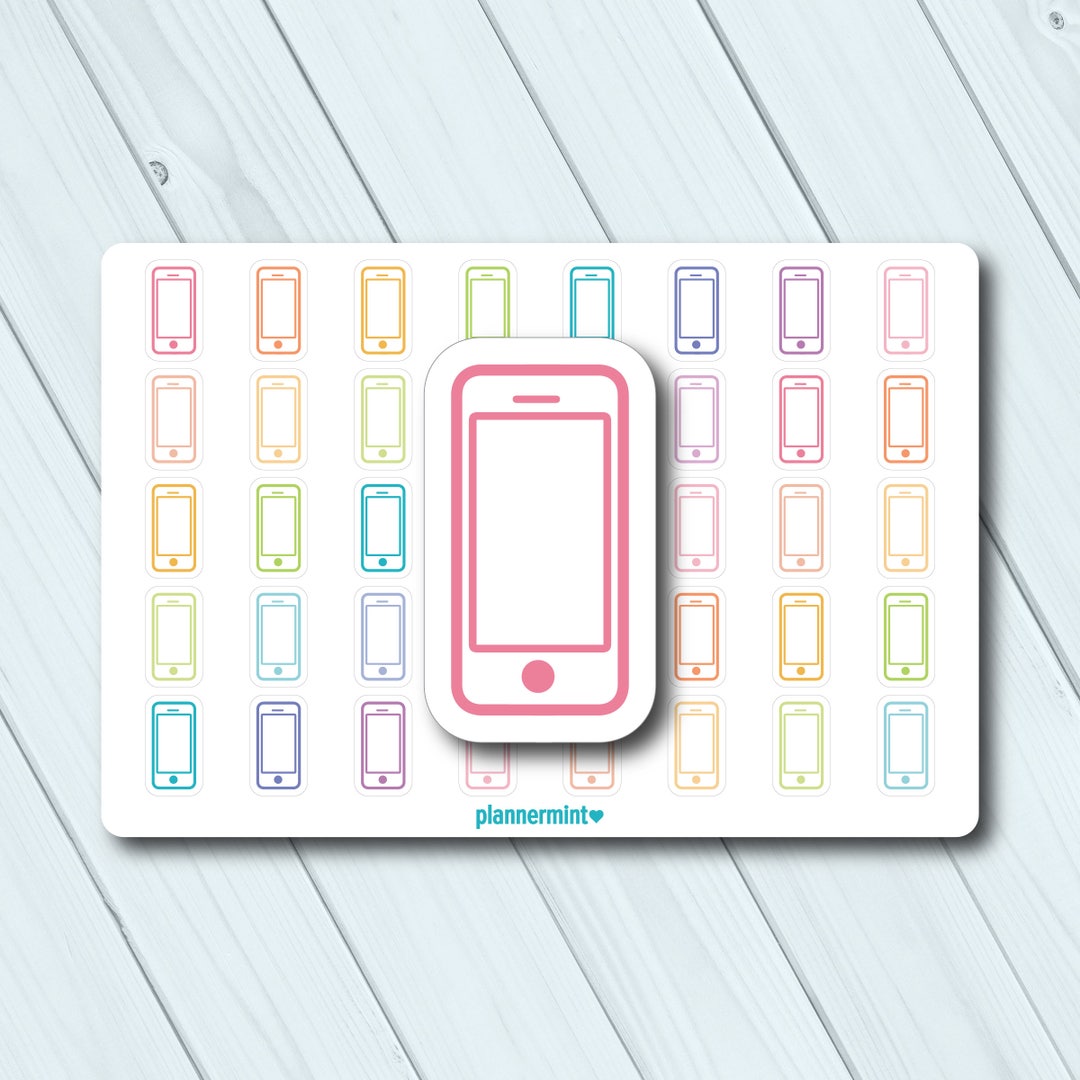 Cell Phone Planner Stickers: Icon Stickers (matte or Glossy) - Etsy