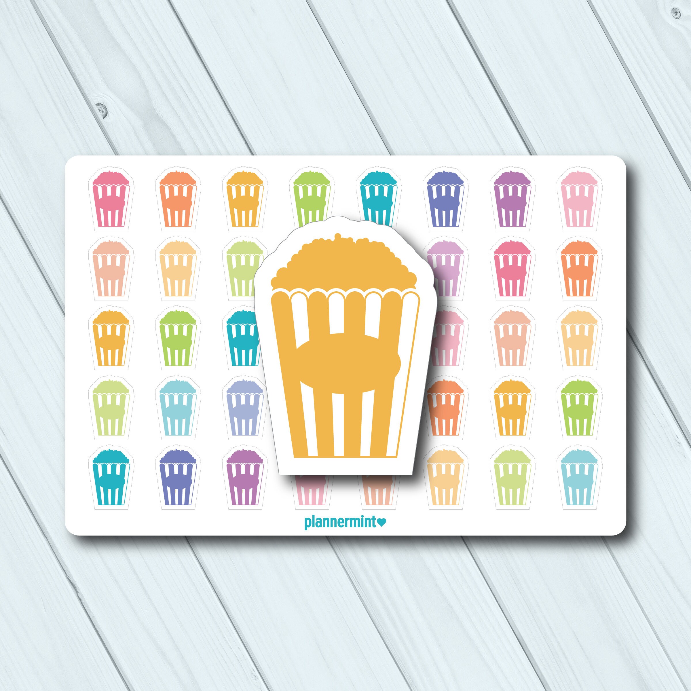 Popcorn Stickers Planner Stickers Functional Icons Erin | Etsy