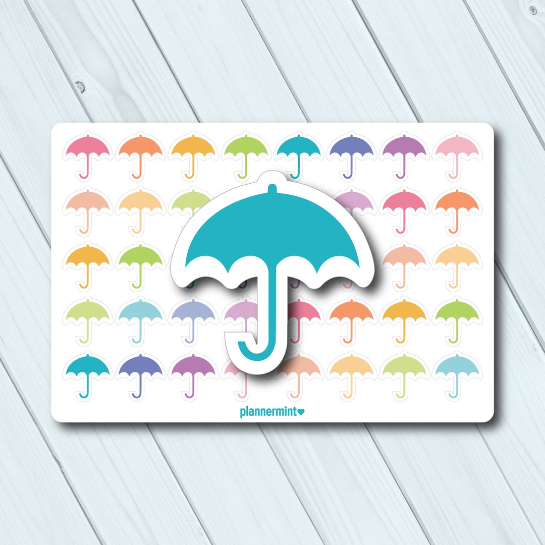Umbrella Stickers - Planner Stickers - Functional Icon Stickers - Erin ...