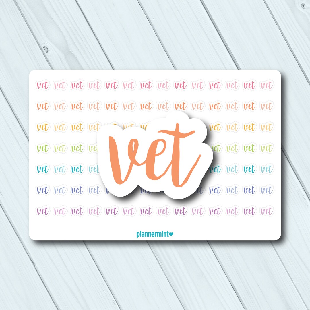 Vet Planner Stickers - Word Outline - Erin Condren - Happy Planner ...