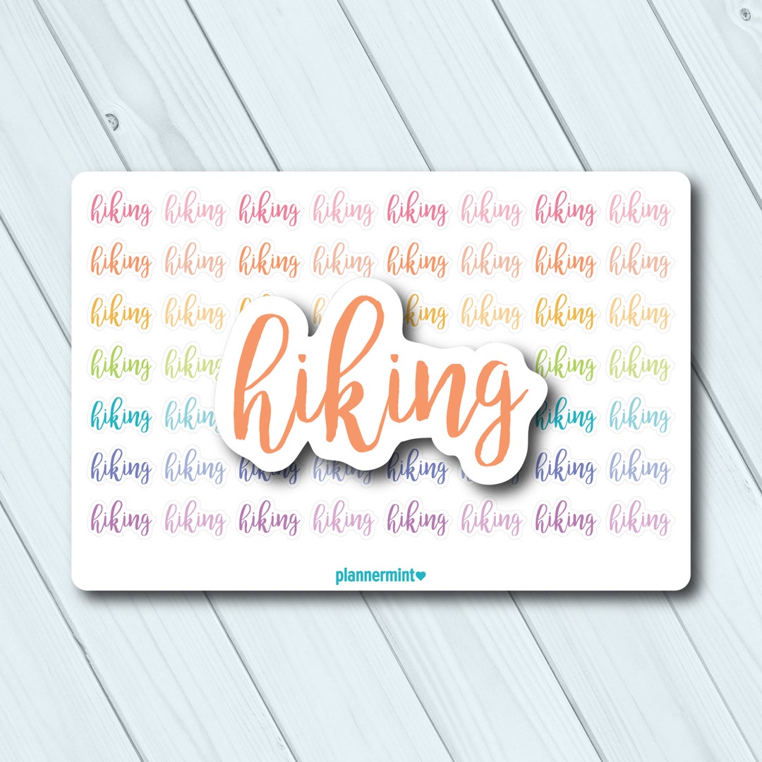 Hiking Planner Stickers Hike Word Outline Erin Condren Life Planner ...