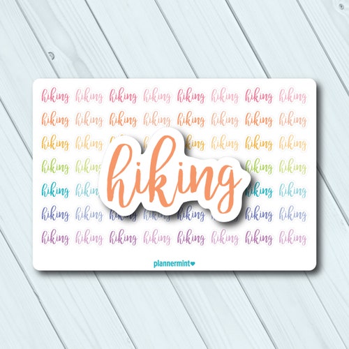 Hiking Planner Stickers Hike Word Outline Erin Condren - Etsy