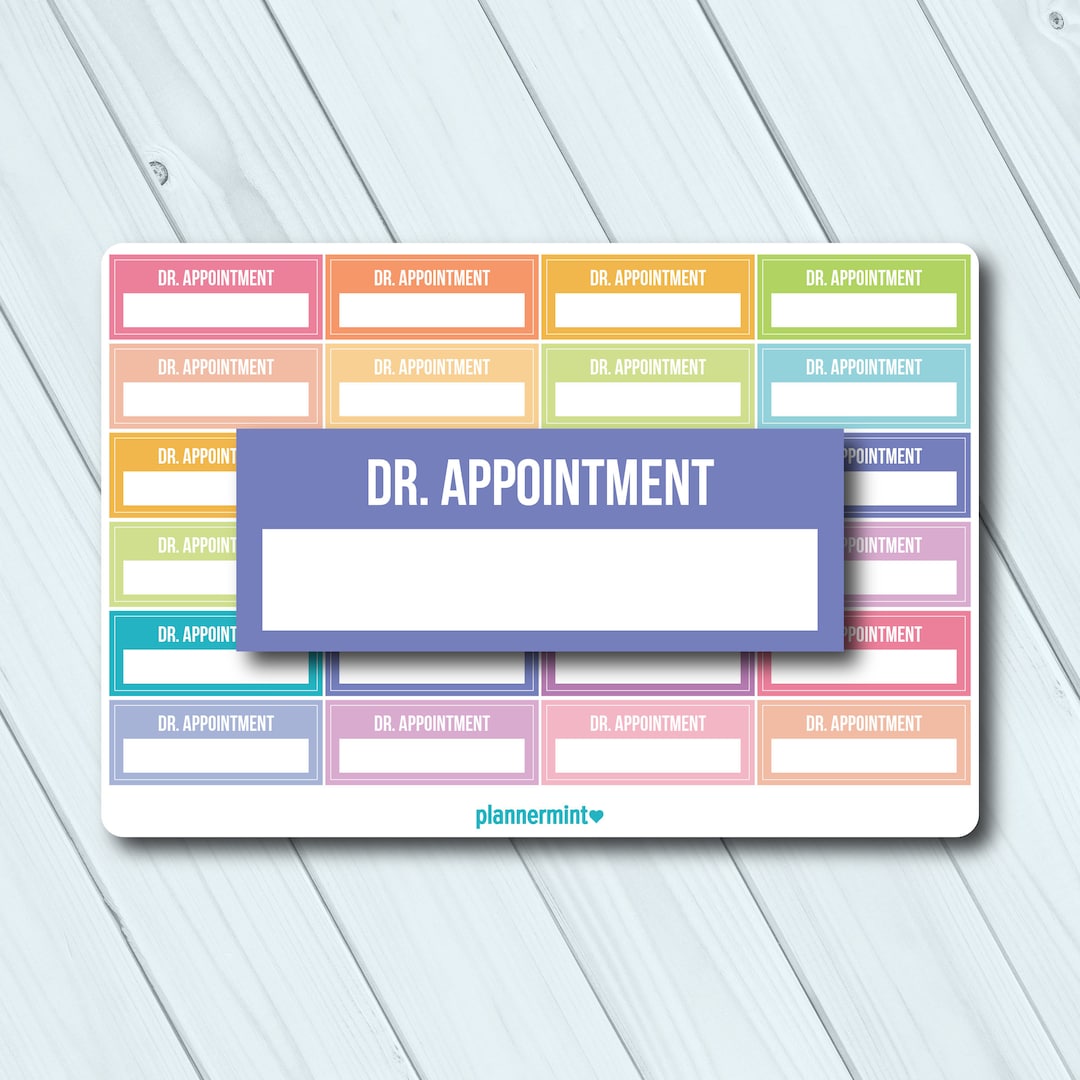 Doctor Appointment Stickers - Fillable Tracker - Erin Condren Life ...