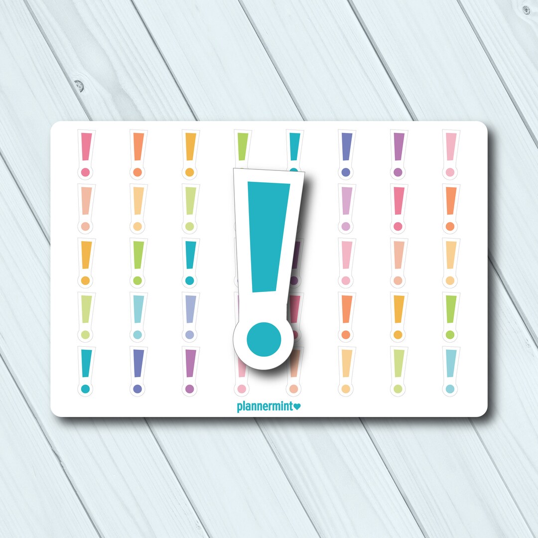 Exclamation Point Planner Stickers: Functional Icons (40 Pc) - Etsy