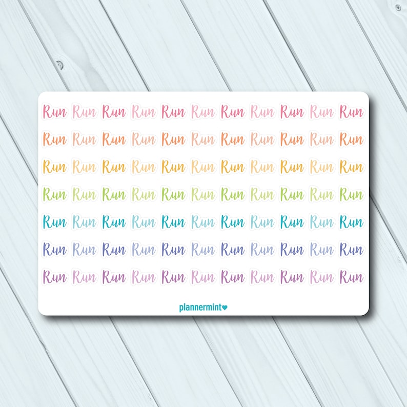 Run Planner Stickers: Word Outline, Exercise, Cardio (matte or Glossy ...