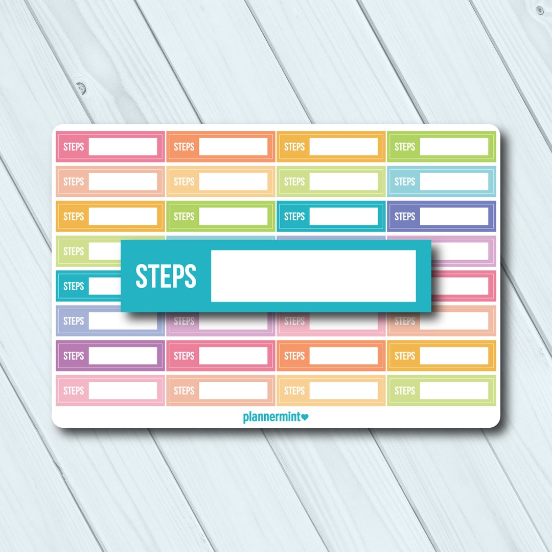 Steps Planner Stickers - Fillable Tracker - Erin Condren Life Planner ...