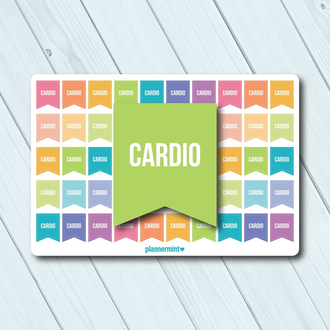 Cardio Planner Stickers - Essentials - Flag Sticker - Erin Condren Life ...