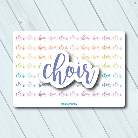 Choir Planner Stickers Word Outline Erin Condren Life | Etsy