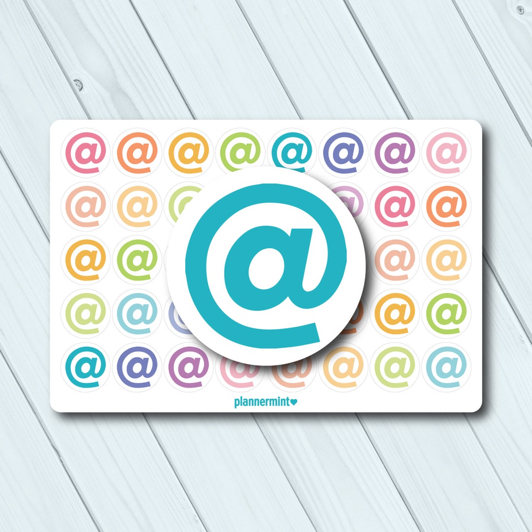 At Sign Planner Stickers: Email Icon Stickers (matte or Glossy) - Etsy
