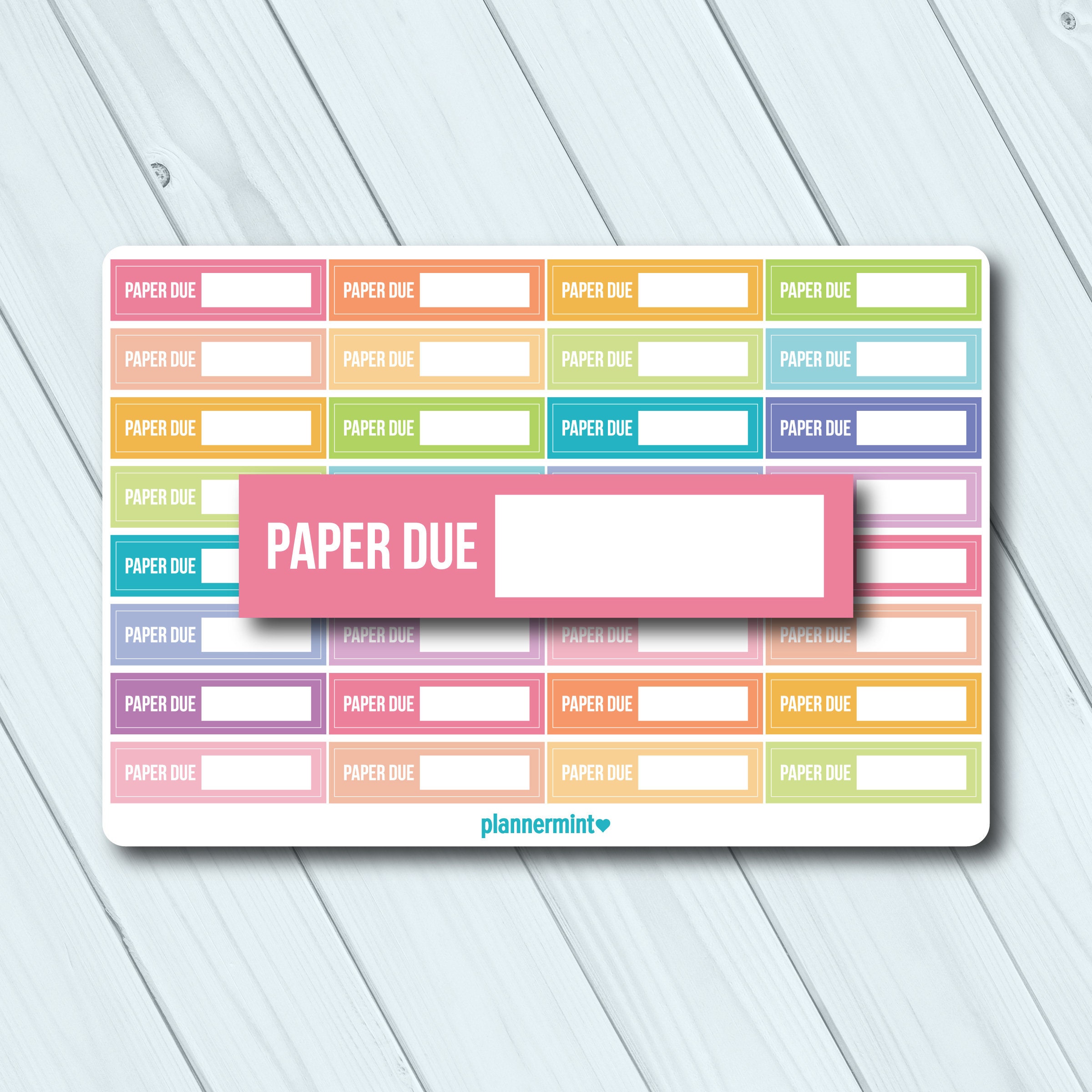 Paper Due Planner Stickers: Fillable Tracker (matte or Glossy) - Etsy