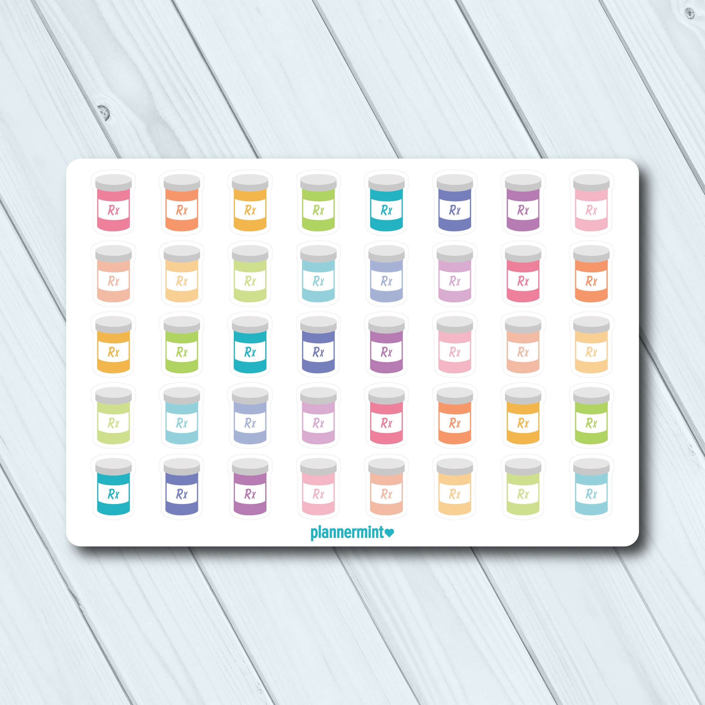 Pill Bottle Planner Stickers Icon Erin Condren Life - Etsy