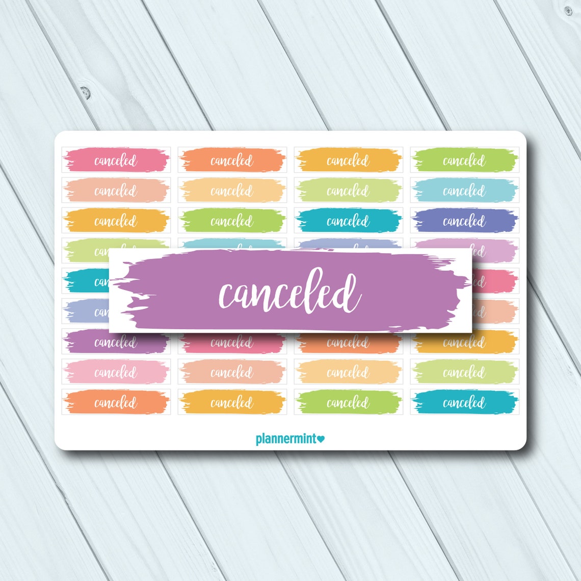 Canceled Planner Stickers Script Brush Strokes Erin - Etsy