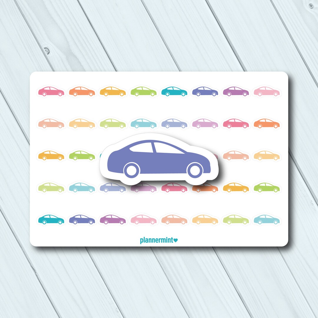 Car Icon Planner Stickers: Vehicle Maintenance, Gas (matte or Glossy ...