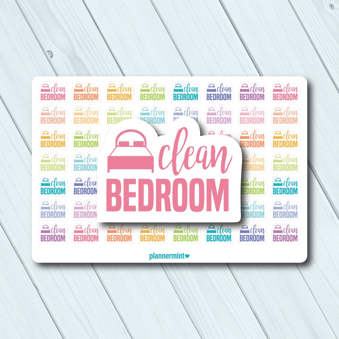 Clean Bedroom Planner Stickers Cleaning Stickers Word - Etsy