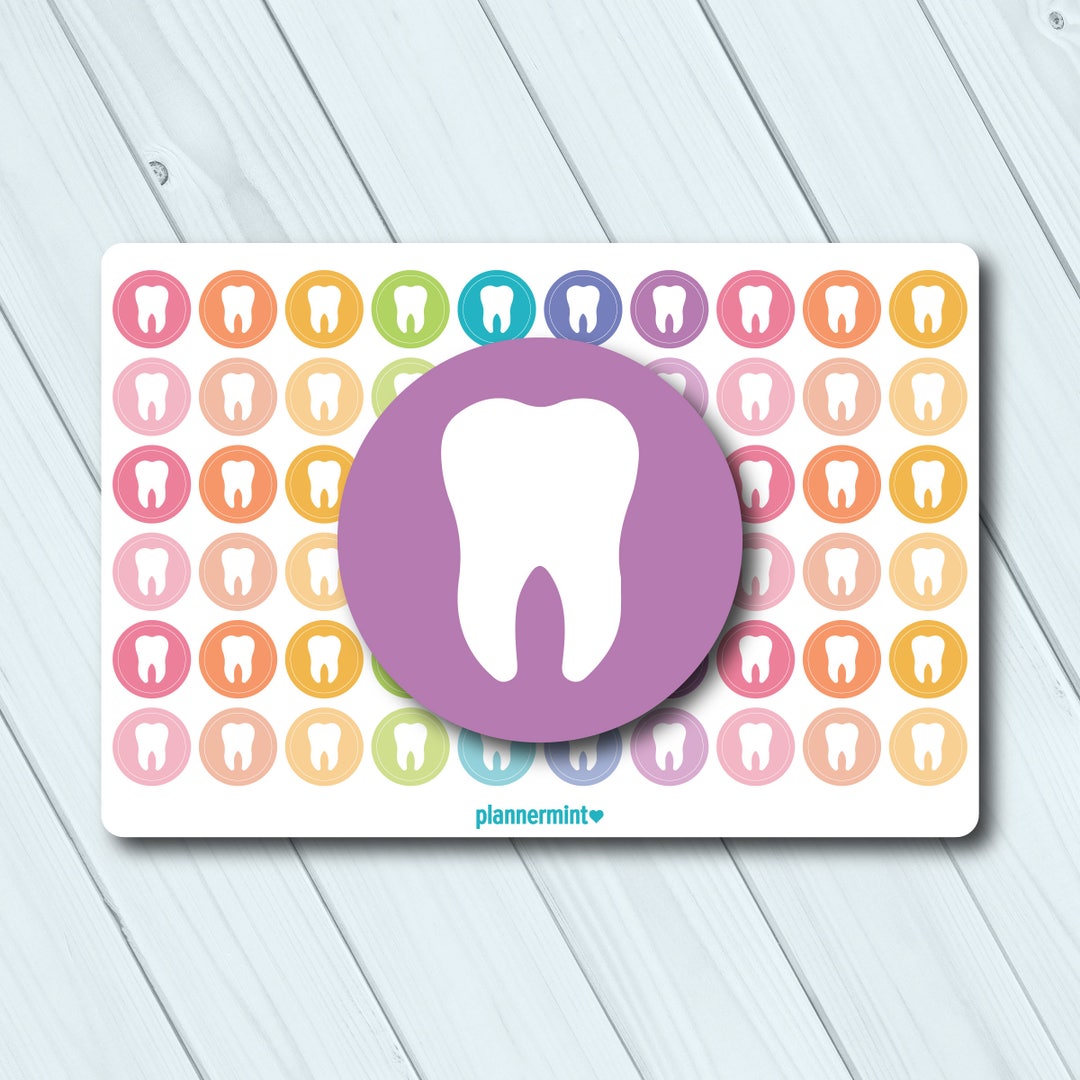 Tooth Planner Stickers: Dentist Appointment Icons (matte or Glossy) - Etsy